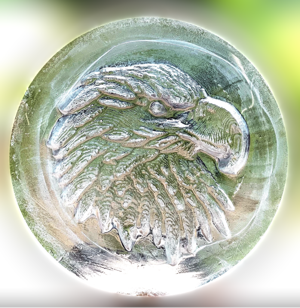 Recycled Glass Bald Eagle Rondel - Holli Boyle Stained Glass